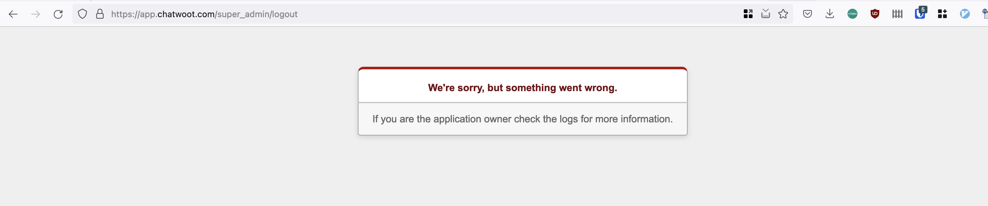 [CW-1549] bug: superadmin page fails to load when LOGRAGE is enabled · Issue #6922 · chatwoot ...