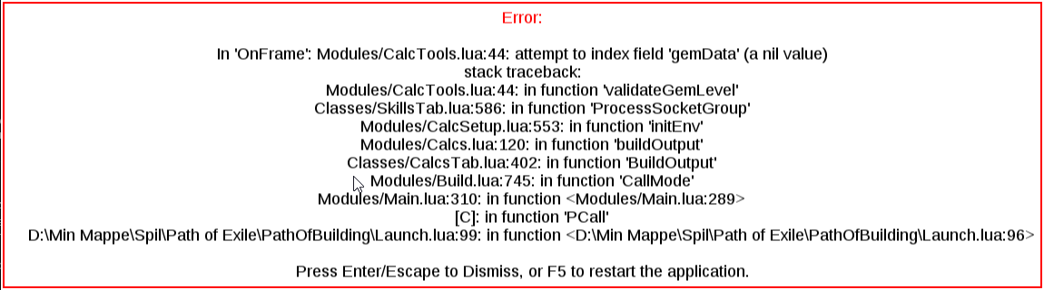 Error when swapping to item with "Aspect of the X" mod · Issue #1037 · Openarl/PathOfBuilding ...