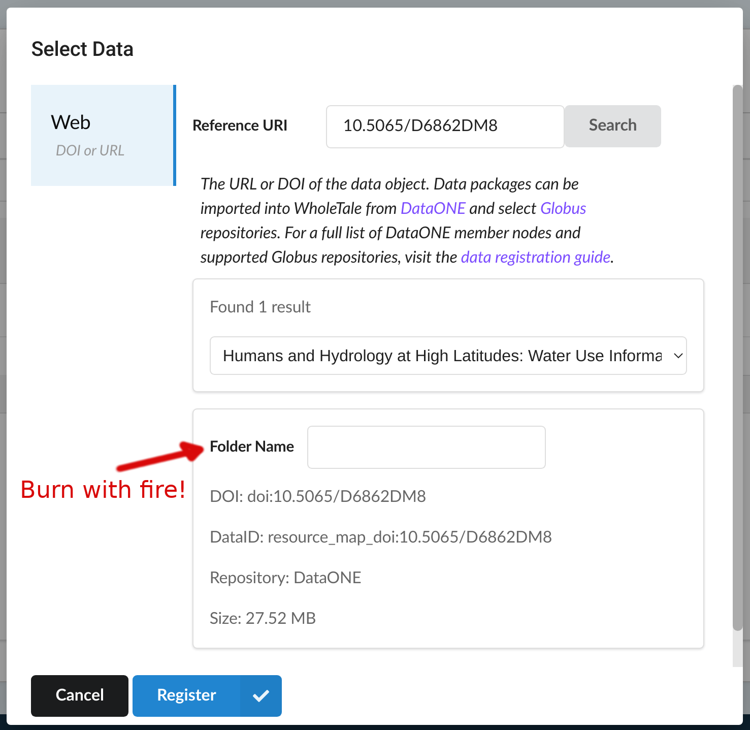 Remove an option to name dataset in data registration modal · Issue #93 · whole-tale/ngx ...