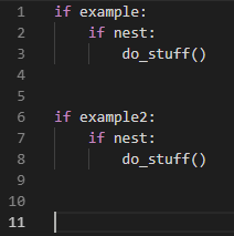 Trailing indent indicators continue to following code blocks even if ...