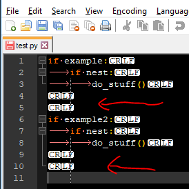 Trailing indent indicators continue to following code blocks even if ...