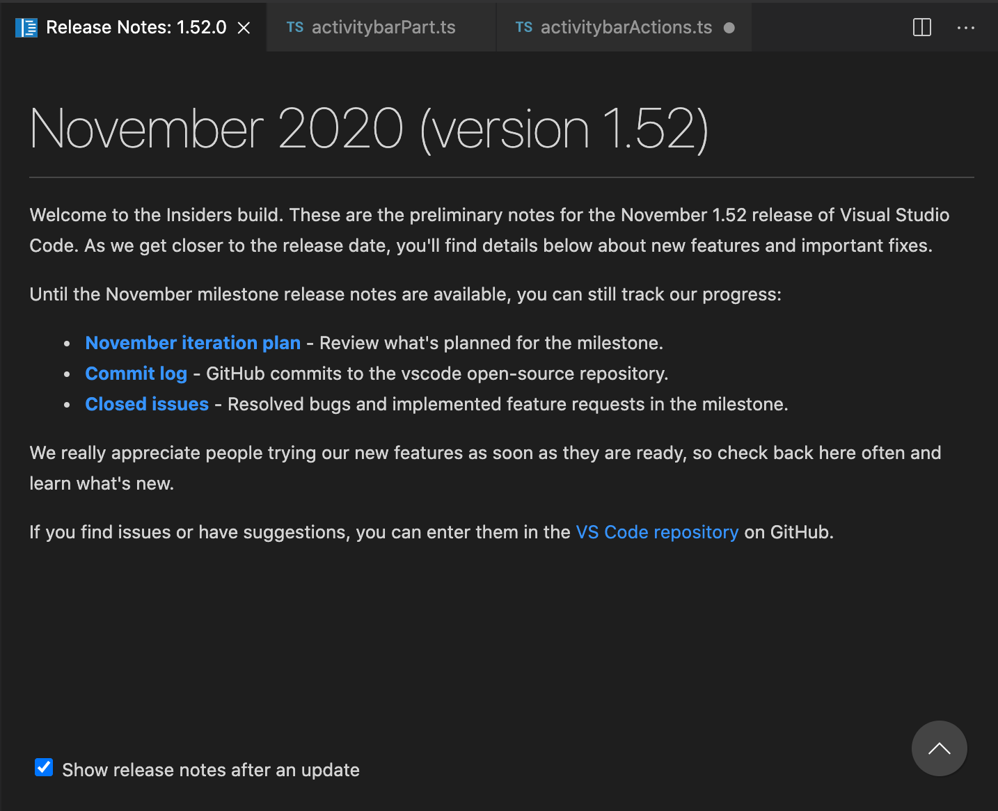Release notes should have a visible way to opt-out · Issue #110507 ...