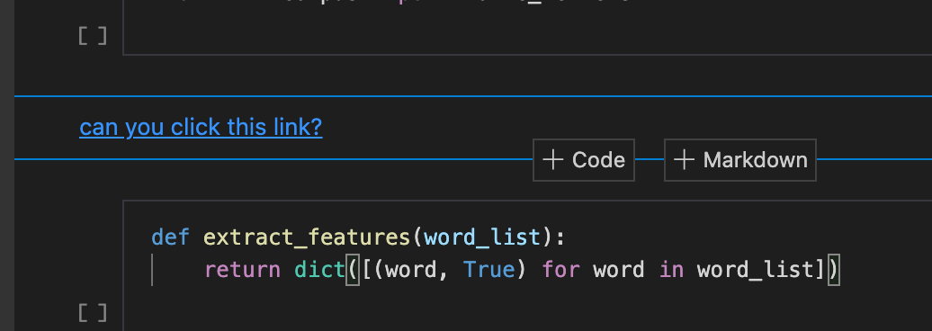 The native notebook UI doesn't allow user to click links on the last line of a markdown cell ...
