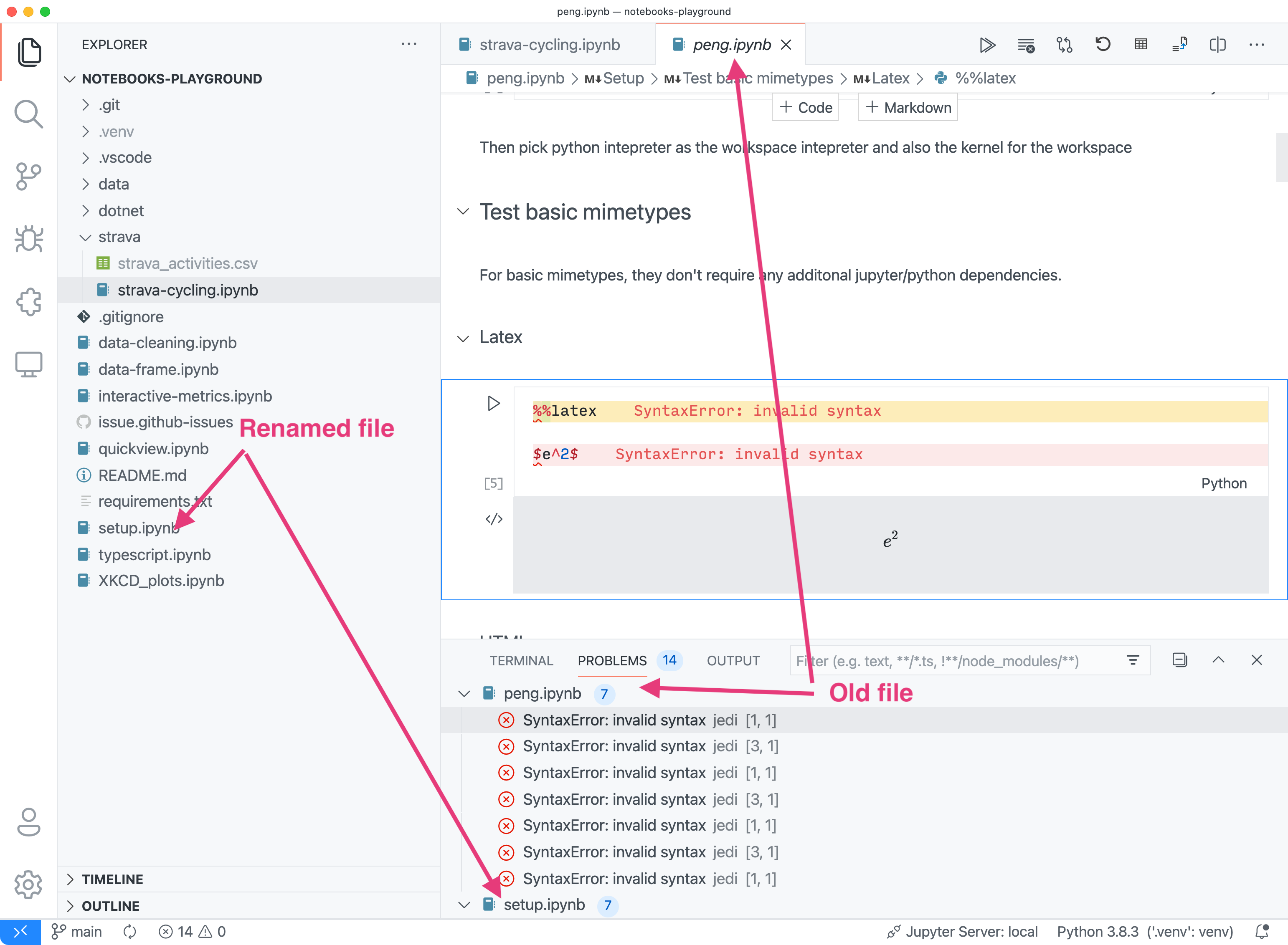 Notebook errors from renamed file persist · Issue #119191 · microsoft/vscode · GitHub
