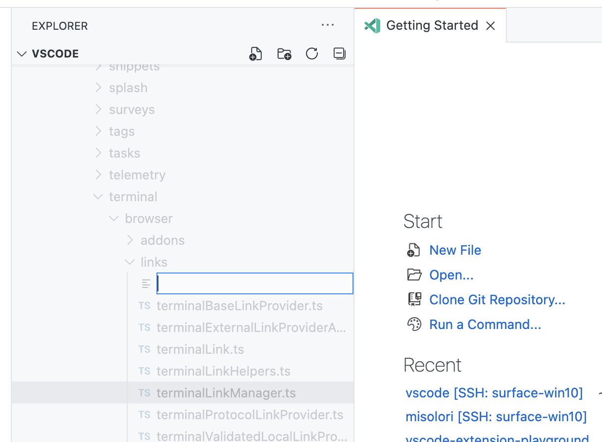 Getting started new file opens explorer instead of creating untitled ...