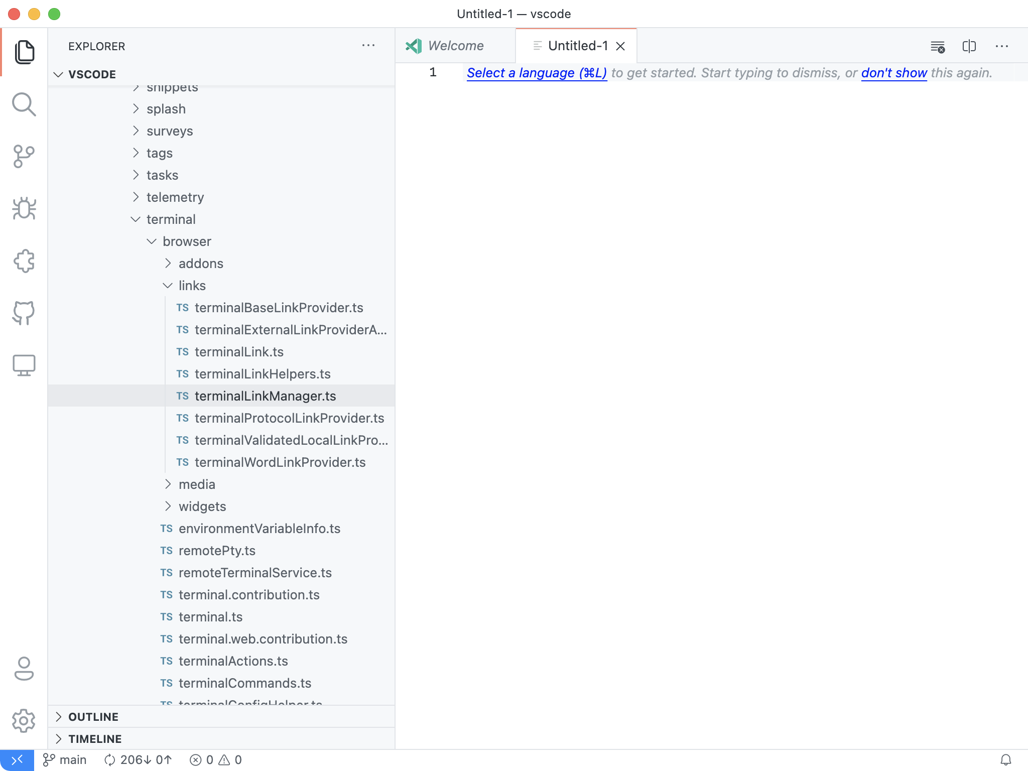 Getting started new file opens explorer instead of creating untitled ...