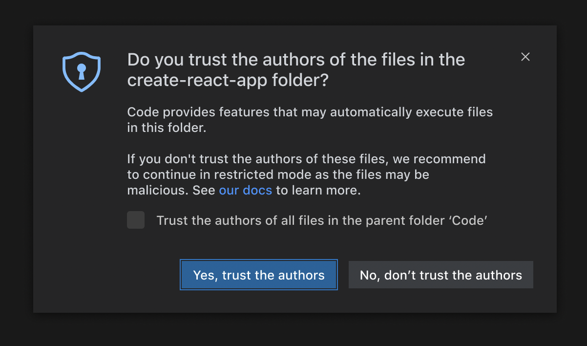 modal workspace trust dialog buttons feel out of balance · Issue #128695 · microsoft/vscode · GitHub
