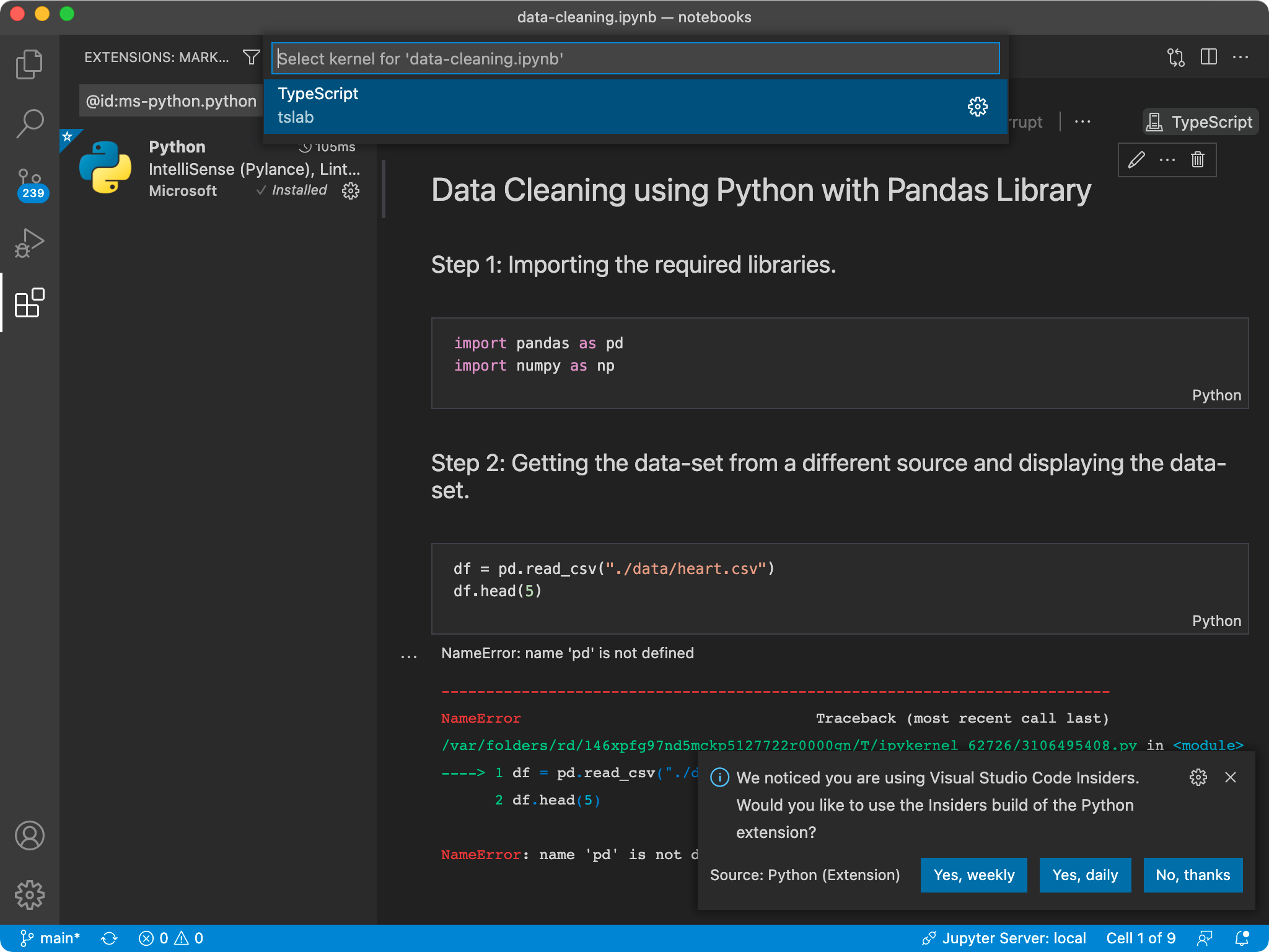 Kernels are not detected on open files when installing recommended ...