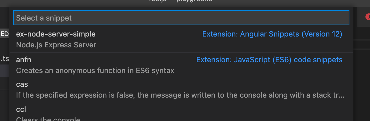 insert snippet picker list show where the snippet from · Issue #138105 · microsoft/vscode · GitHub