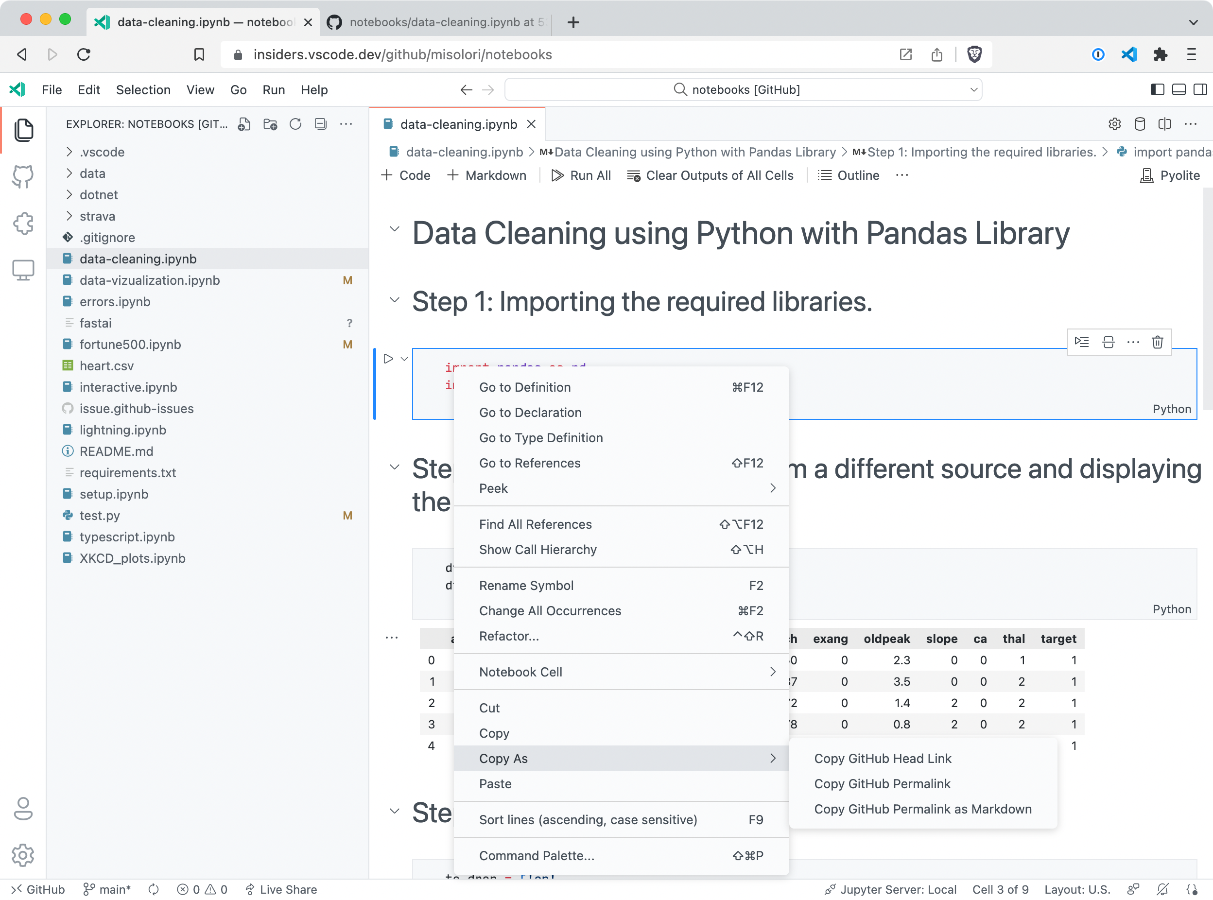 Test sharing notebook vscode.dev links · Issue #156153 · microsoft ...