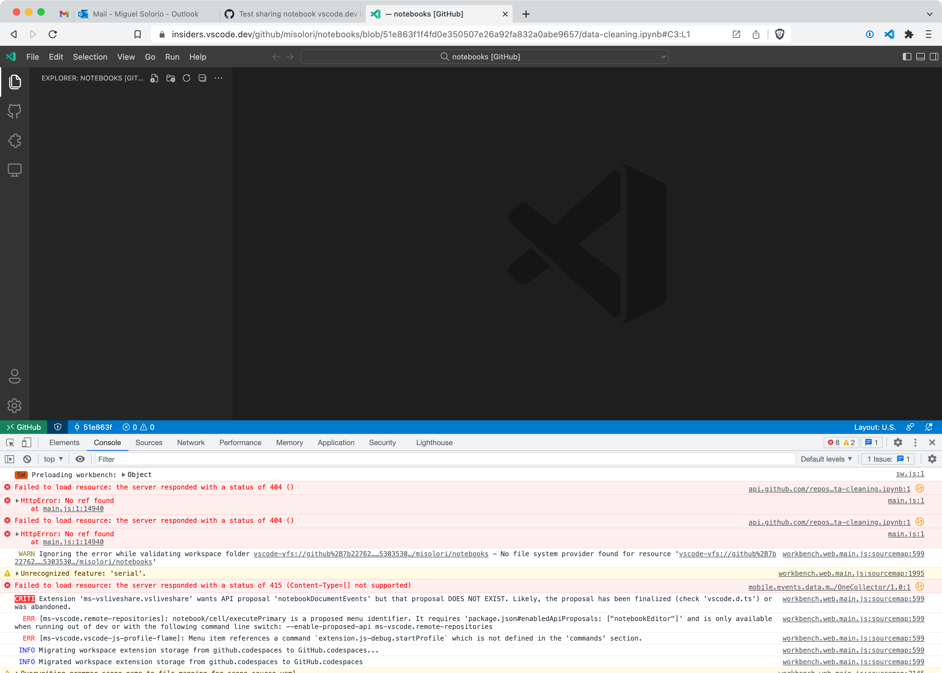 vscode.dev share url does not load · Issue #156627 · microsoft/vscode ...