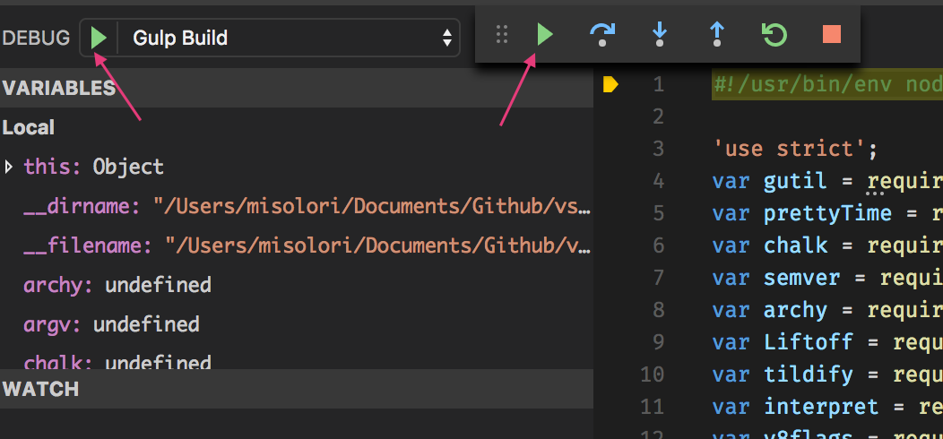 Debug icon for "Continue" should be different than "Start" · Issue ...