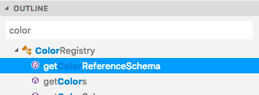 Highlighted text is hard to read on selection in the outline/breadcrumb ...