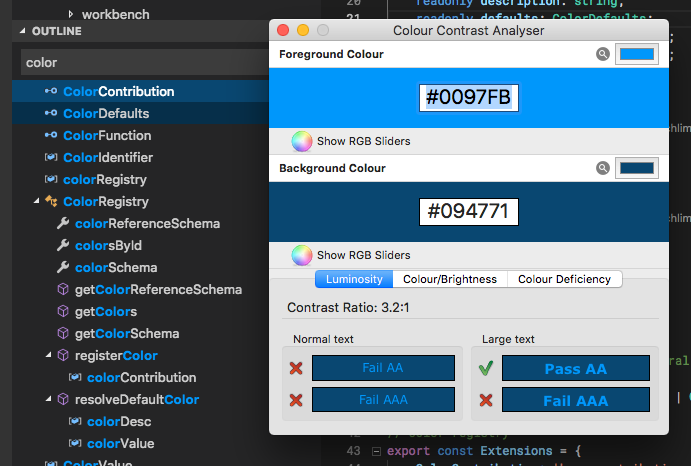 Highlighted text is hard to read on selection in the outline/breadcrumb views · Issue #55952 ...