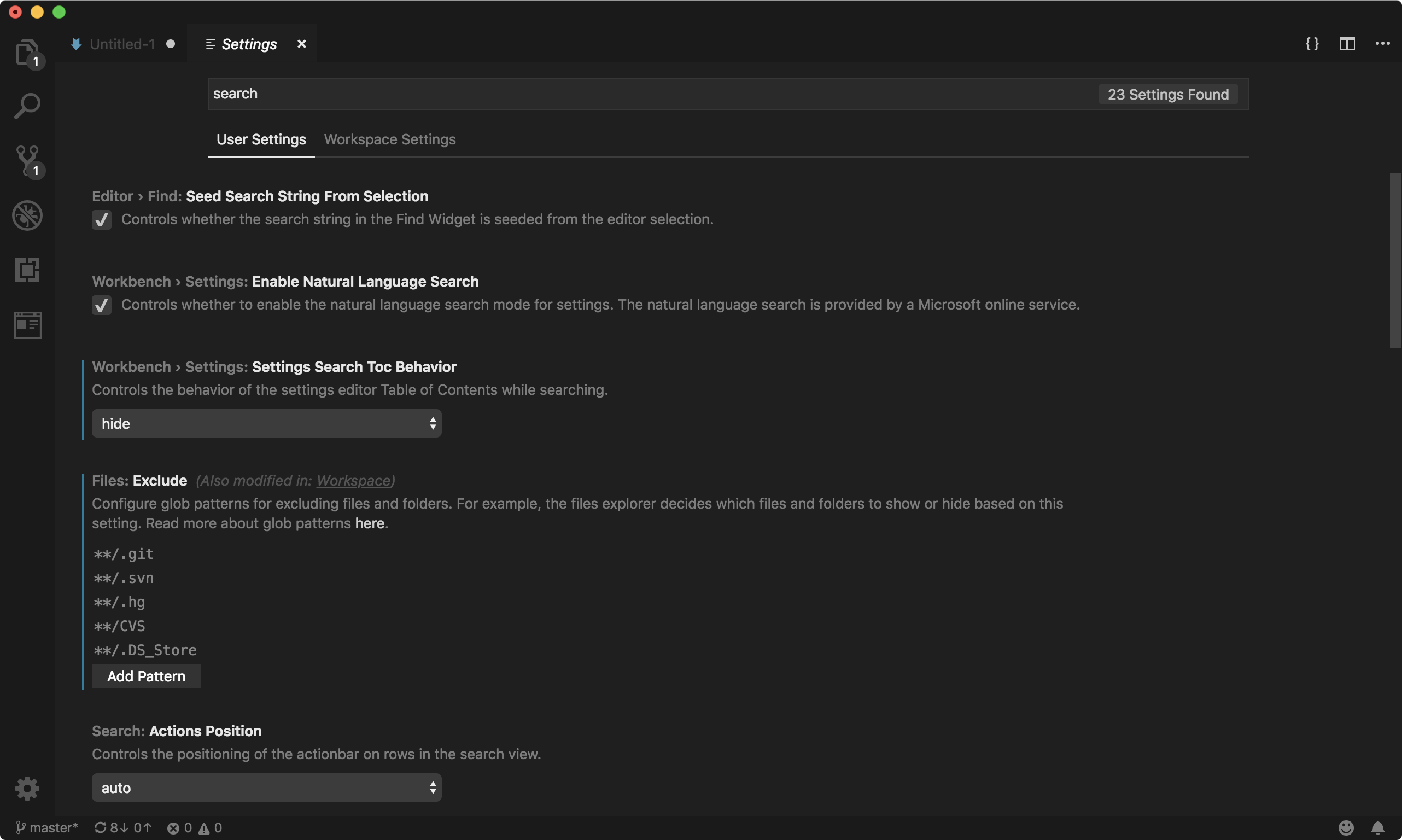 Settings search view is broken when toc is hidden · Issue #67002 ...