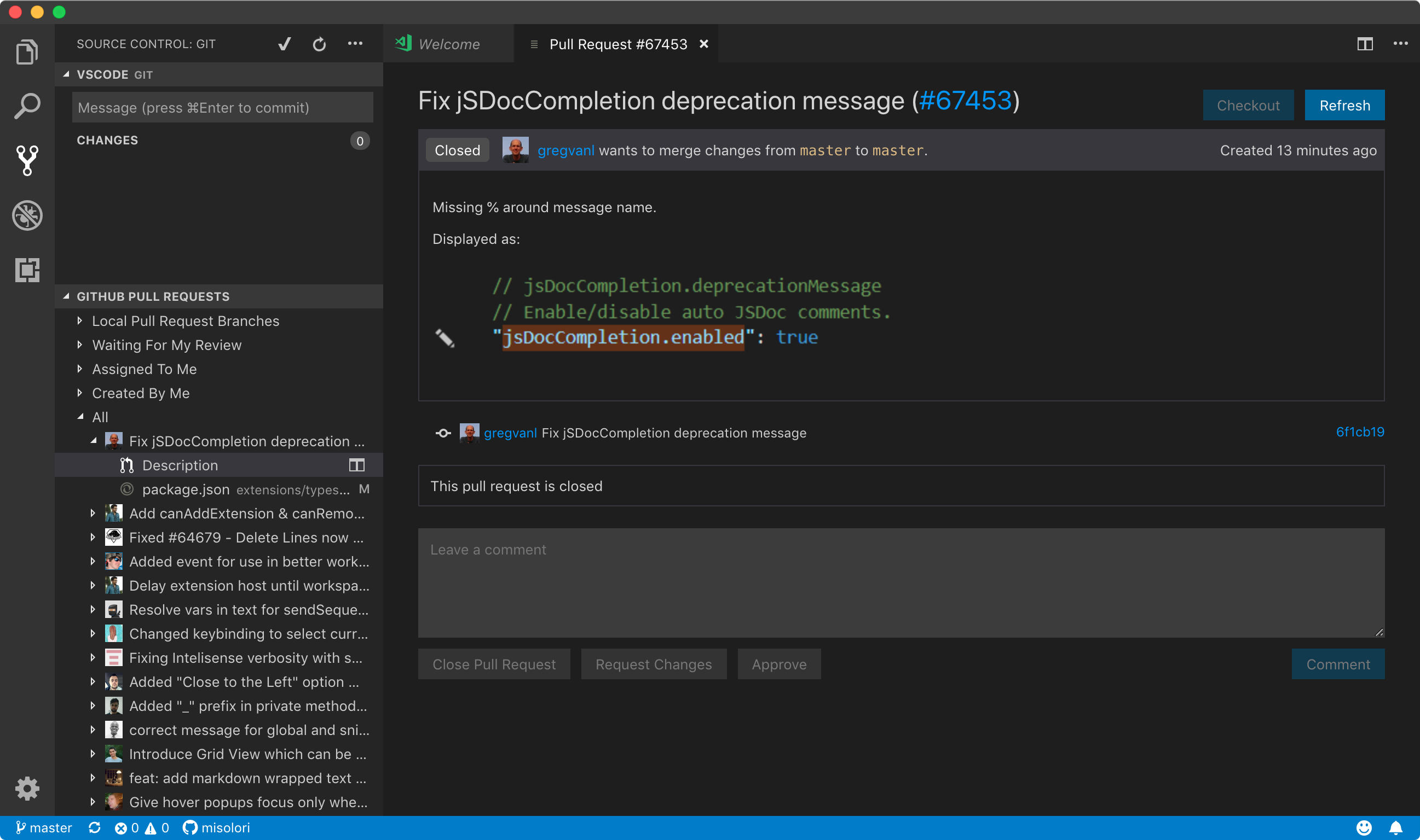 Unable to checkout branch for review · Issue #860 · microsoft/vscode-pull-request-github · GitHub