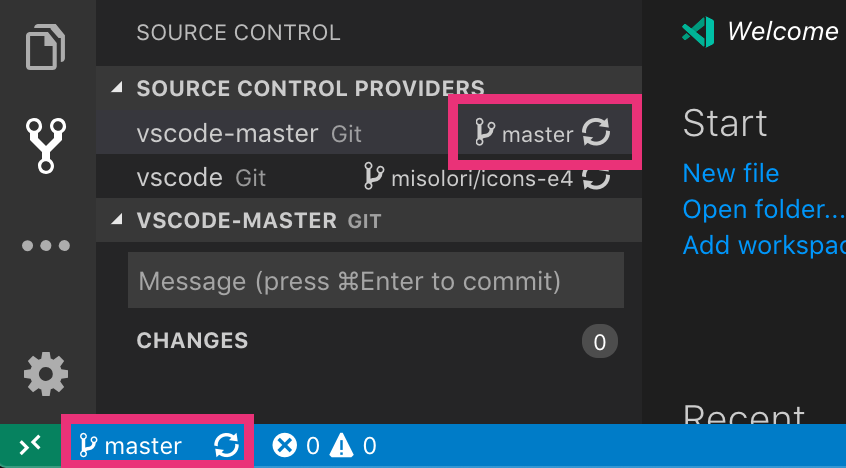 Add more spacing between branch and sync icons in SCM viewlet · Issue #74681 · microsoft/vscode ...
