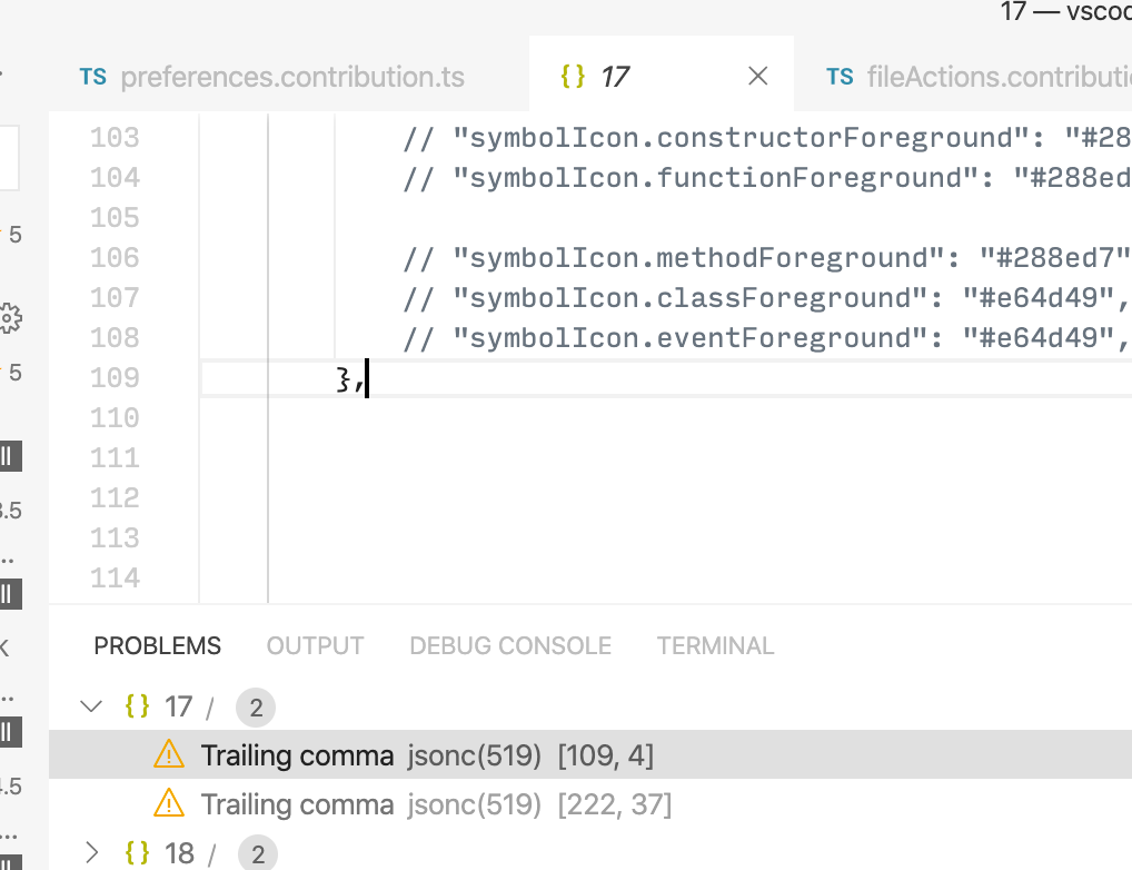 Settings sync temporary files with warnings/errors show up in problems panel · Issue #85331 ...