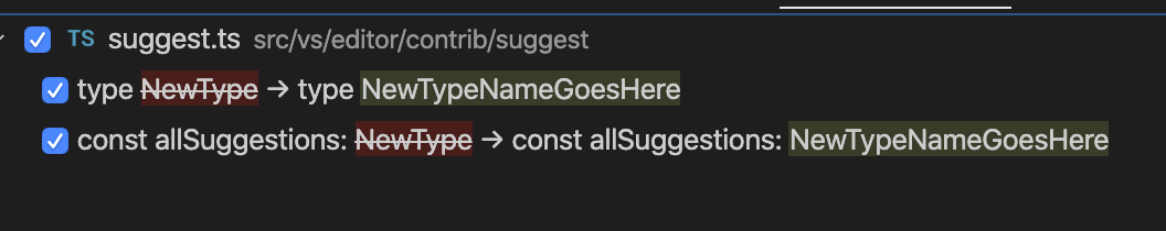 Refactor preview: indicate create/delete/renames better? · Issue #89504 · microsoft/vscode · GitHub