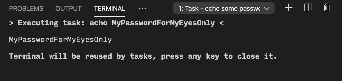 Hide Password Inputs From Tasks On Output · Issue 91485 · Microsoftvscode · Github