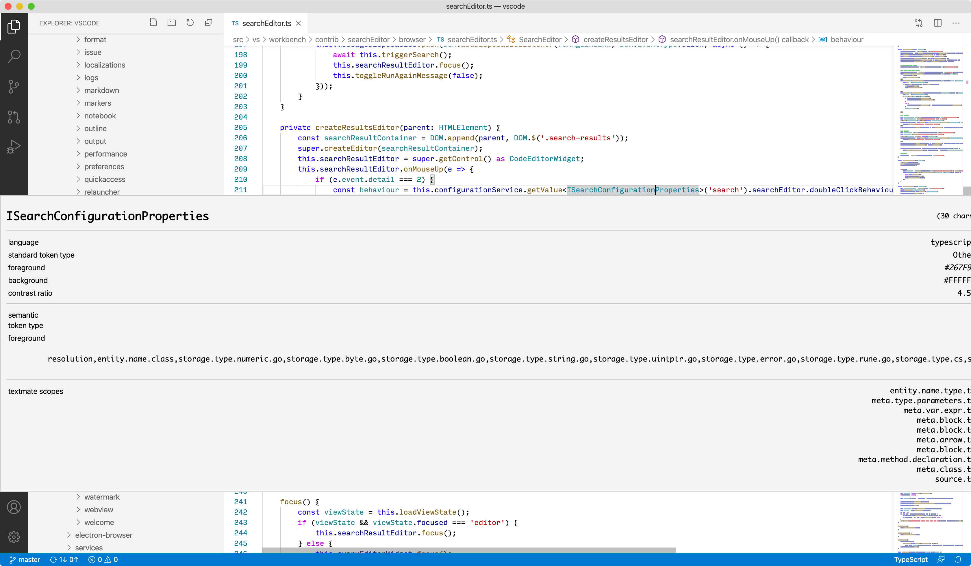 TM Scopes pane is really large for semantic tokens · Issue #95936 · microsoft/vscode · GitHub