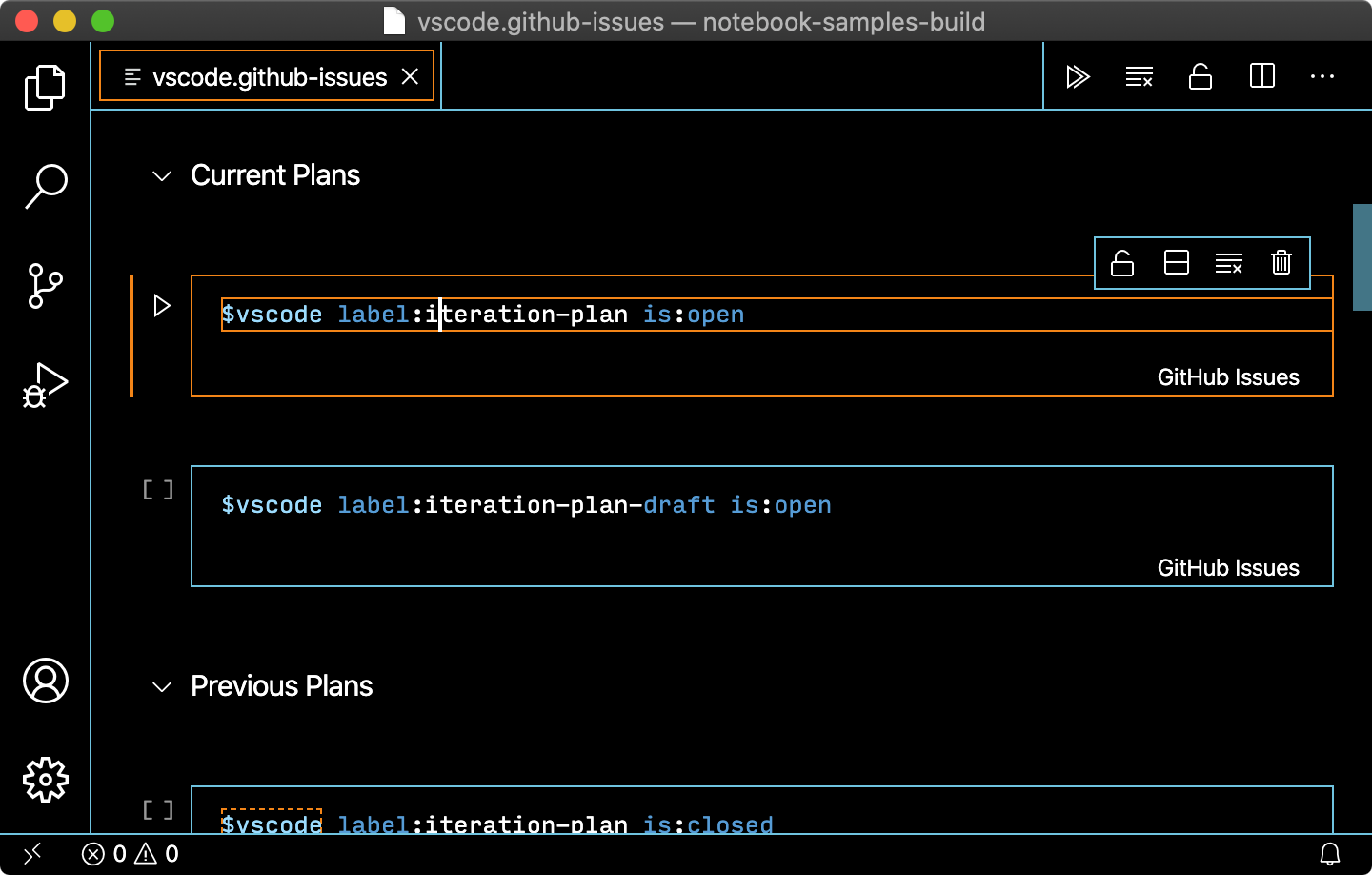 Make notebook cell focus & indicator themeable · Issue #98984 · microsoft/vscode · GitHub