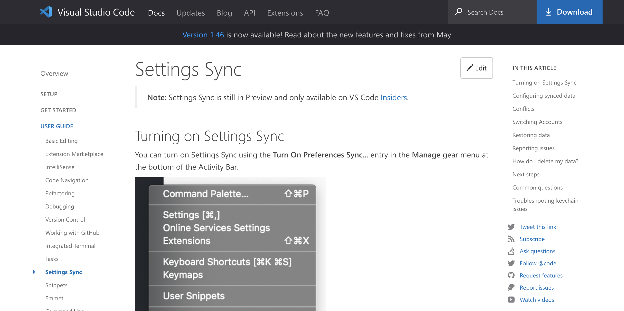 Use the same "sync" terminology across the product and docs · Issue ...