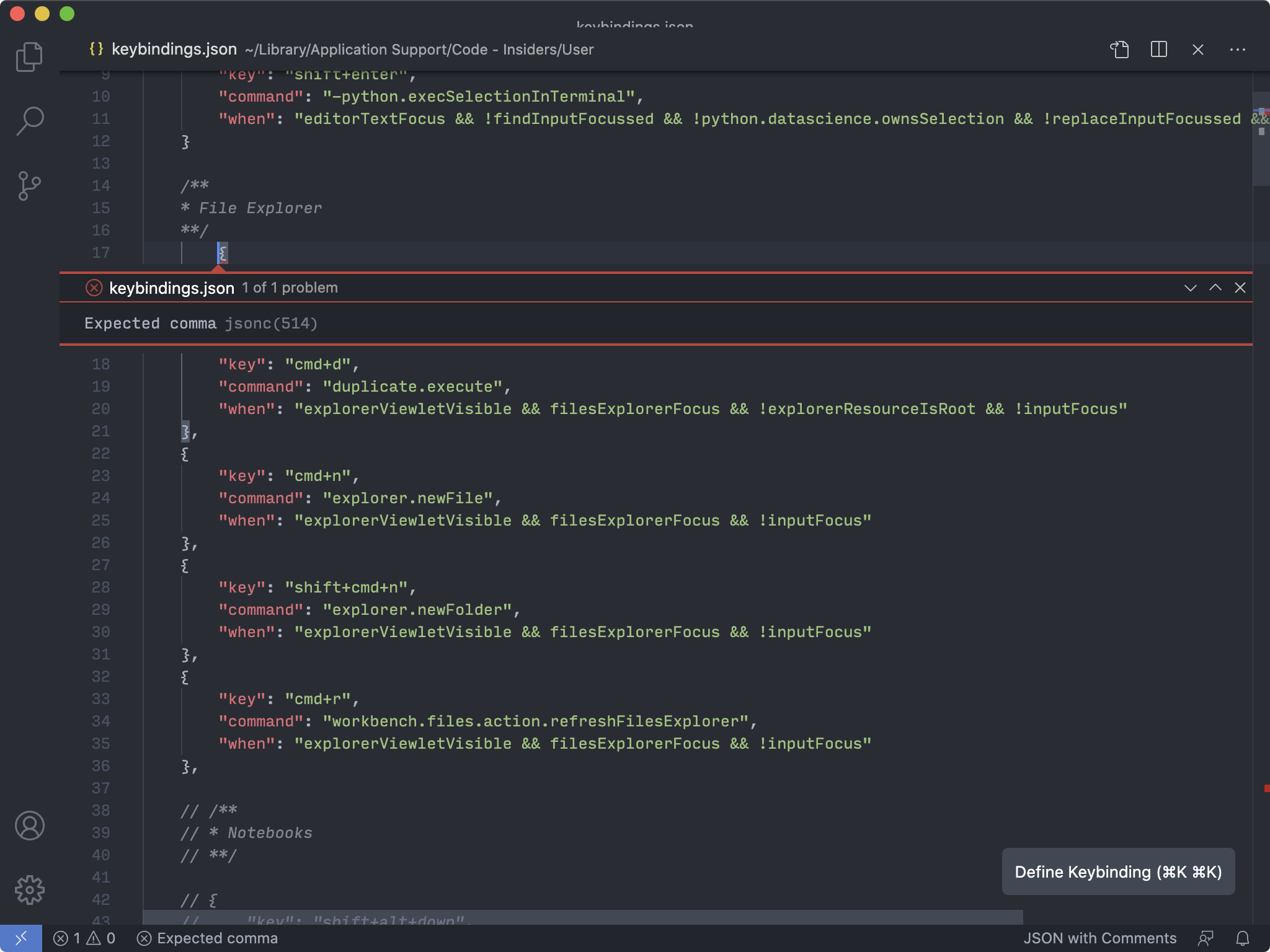 Improve keyboard shortcut sync failure flow · Issue #105176 · microsoft/vscode · GitHub