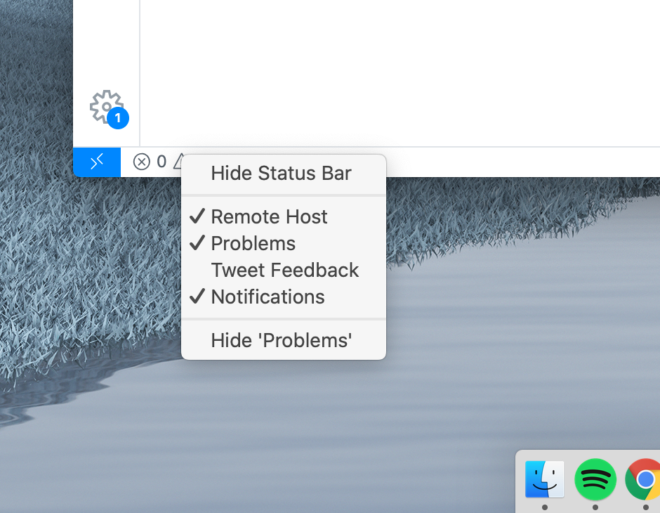 Unexpected status bar context menu · Issue #108308 · microsoft/vscode · GitHub