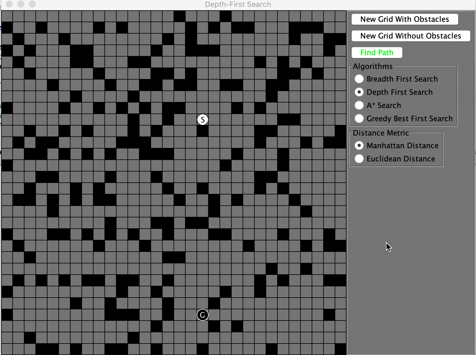 GitHub - olen-shofiti/Pathfinding: Visualisation of Searching Algorithms for pathfinding