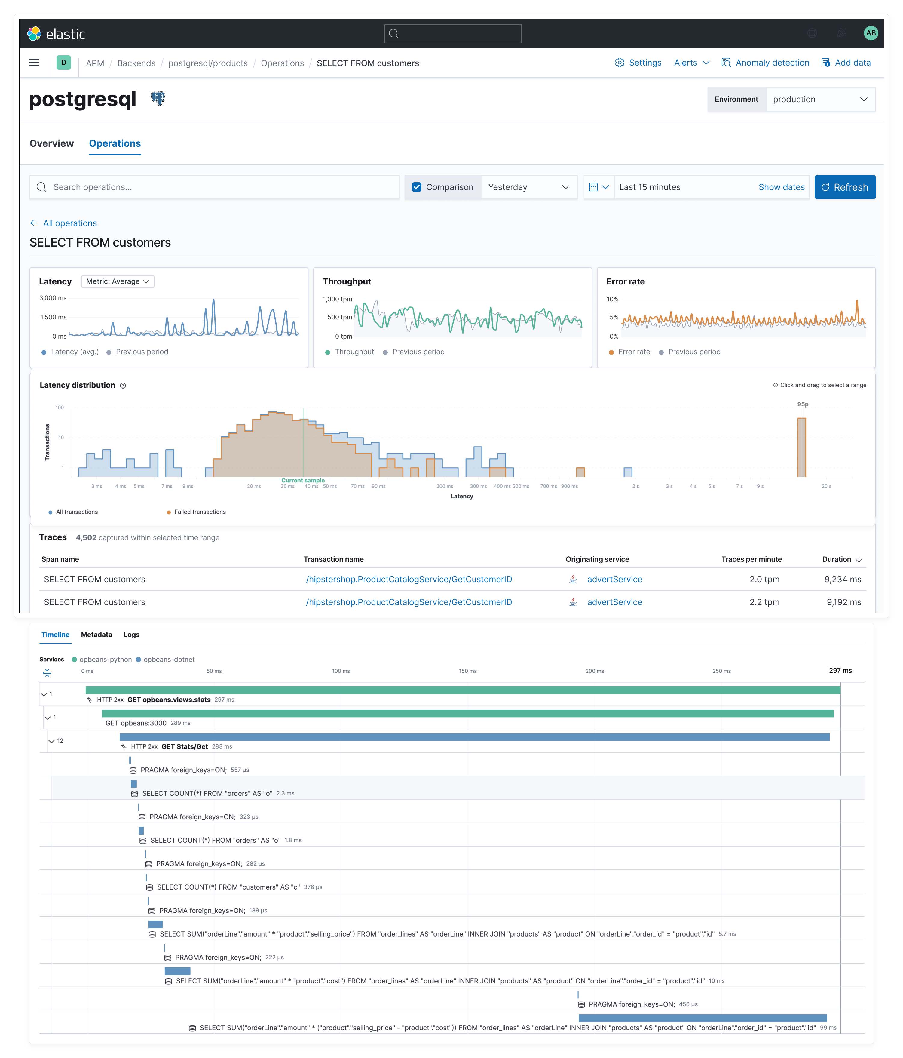 [APM] Latency distribution chart for backend operation detail view · Issue #133483 · elastic ...