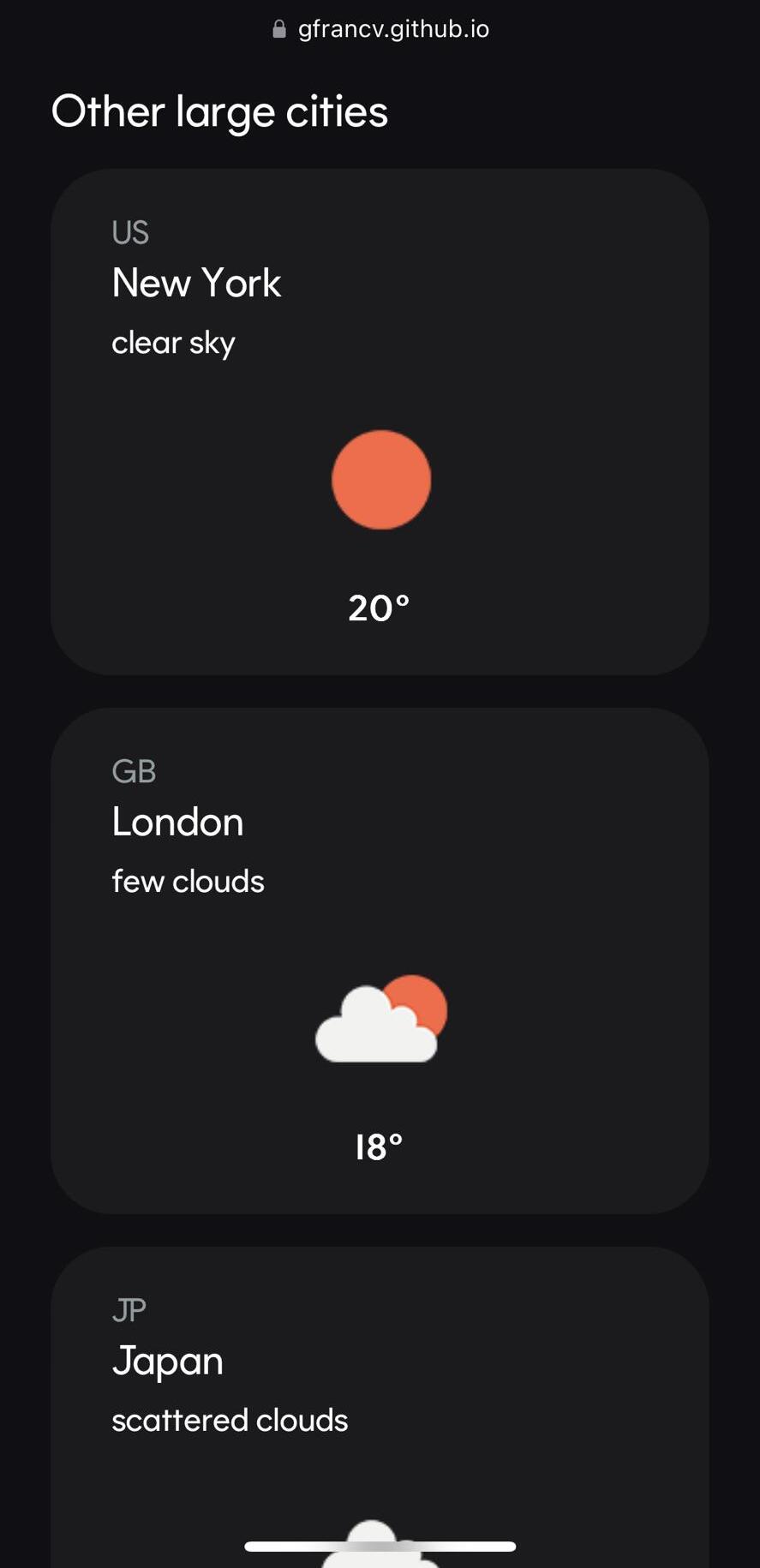 GitHub - GFrancV/weather-app: This is a simple frontend web application ...