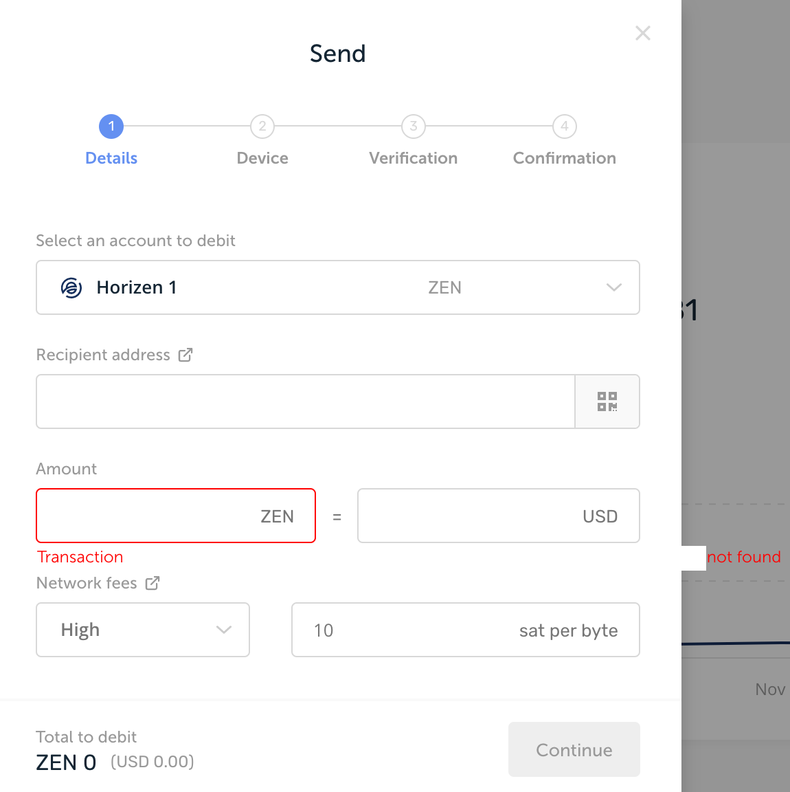 Horizen (ZEN) Send modal error: "Transaction not found." · Issue #1666 · LedgerHQ/ledger-live ...