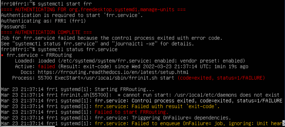 Fresh Install Of Frrouting Cannot Run Start · Issue 10855 · Frrouting Frr · Github