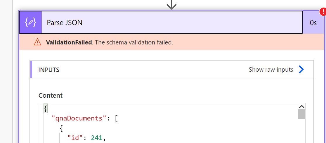 ValidationFailed. The schema validation failed. · Issue #2 · rjesh-git/SPO-to-QnAMaker · GitHub