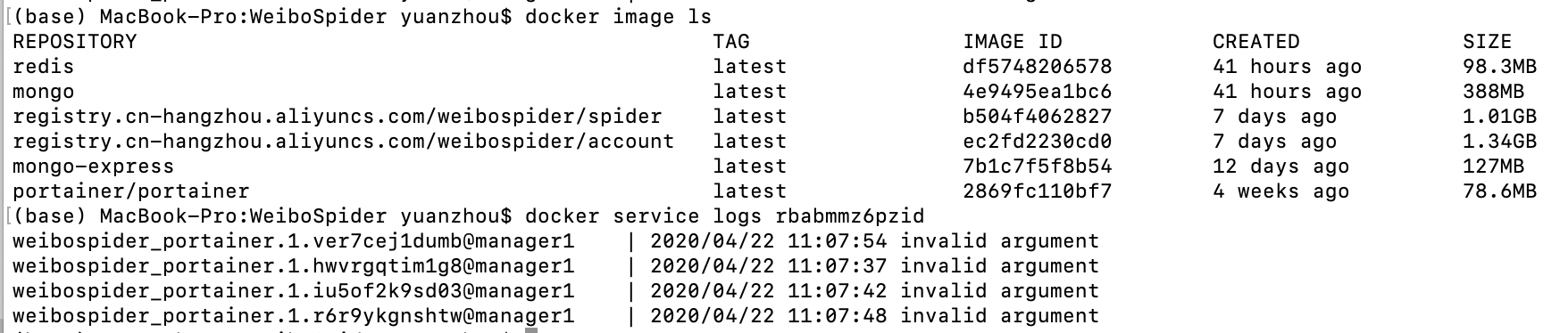 关于docker stack · Issue #146 · nghuyong/WeiboSpider · GitHub