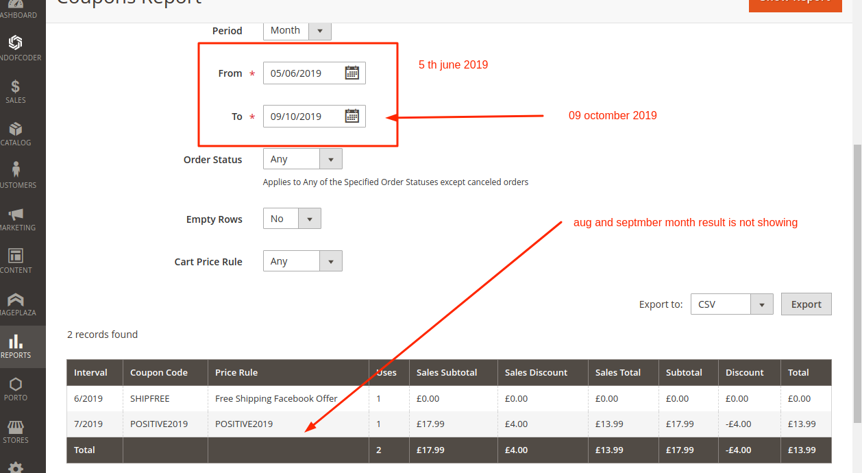 Coupon used in Invoice but doesn't show up in Sales Coupon Report ...
