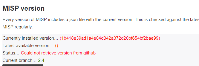 Current branch… You are not on a branch, Update MISP will fail · Issue #4227 · MISP/MISP · GitHub