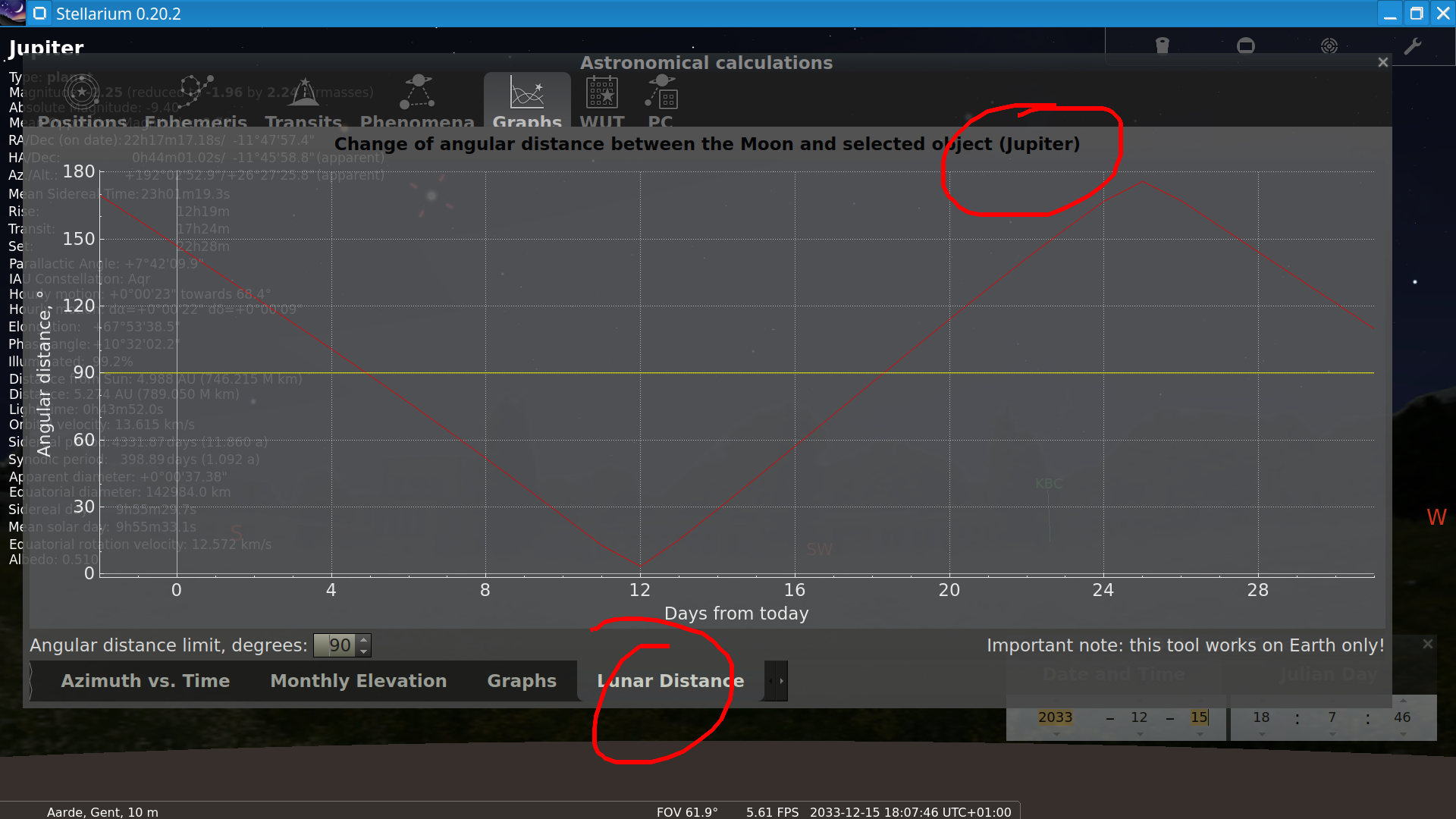 astrocalc - graph tab: include name of selected object in title · Issue ...
