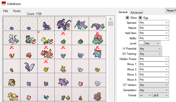 Database search does nothing · Issue #3580 · kwsch/PKHeX · GitHub