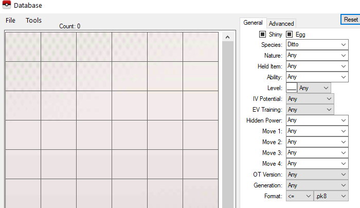 Database search does nothing · Issue #3580 · kwsch/PKHeX · GitHub