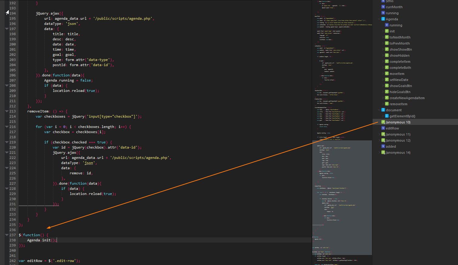 Symbol browser doesn't filter out JavaScript anon funcs defined with ...