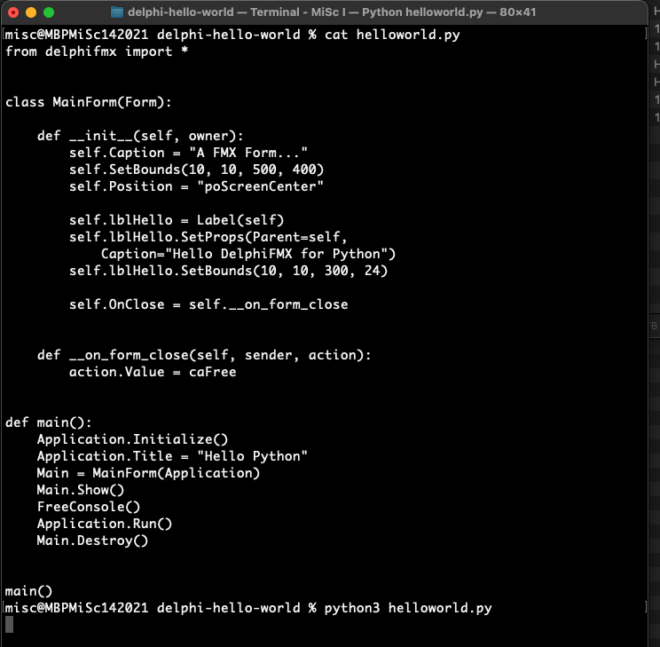 Error on Mac M1 · Issue #7 · Embarcadero/DelphiFMX4Python · GitHub