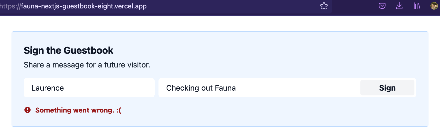 Fix Fauna integration demo · vercel community · Discussion #809 · GitHub