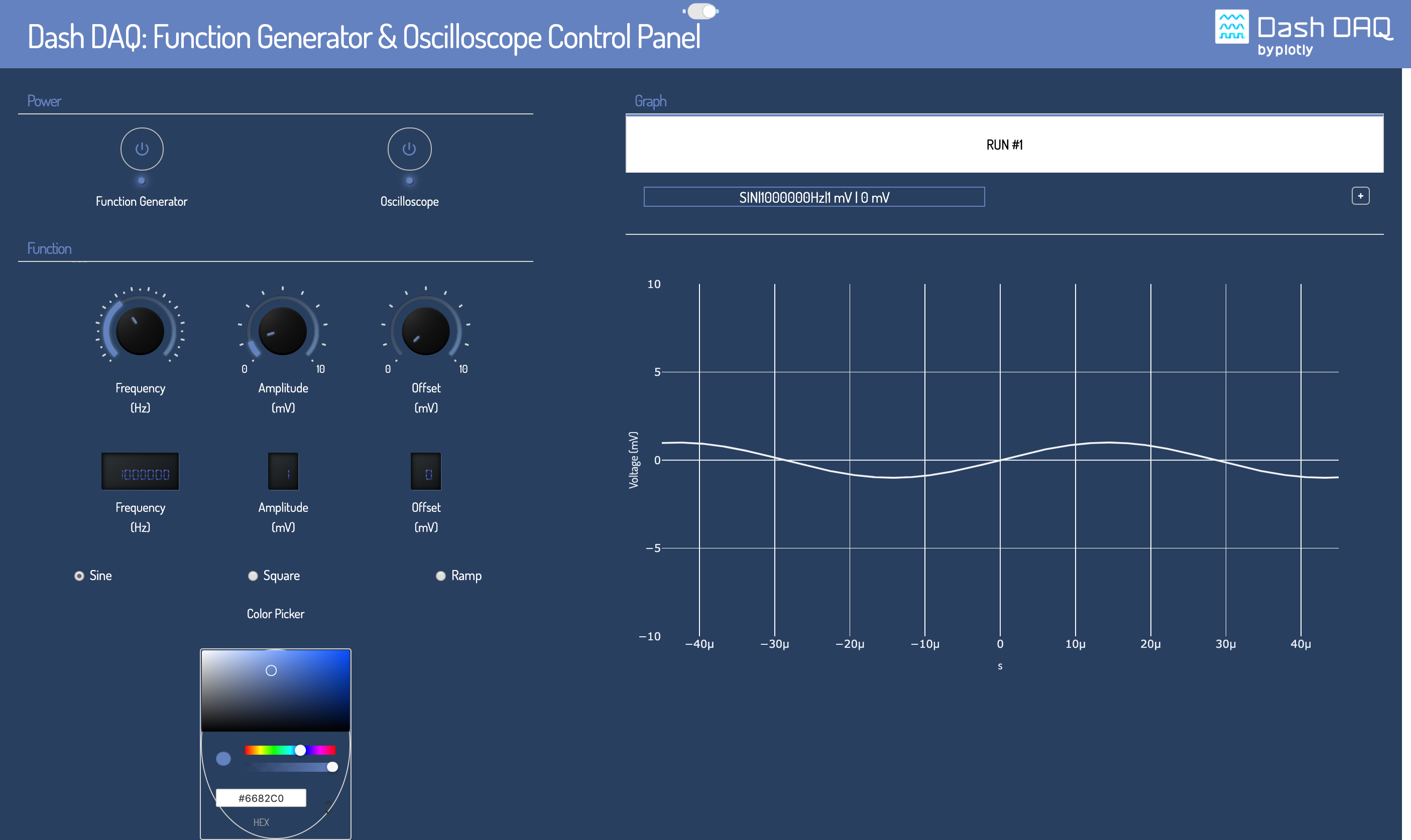 Dash Daq Function Generatoroscilloscope · Issue 227 · Plotlydash Sample Apps · Github