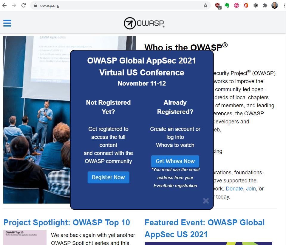 US AppSec conf banner keeps reopening · Issue #165 · OWASP/owasp.github.io · GitHub