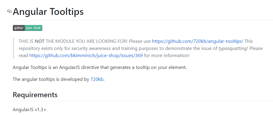 Tier 2 typosquatting challenge in client dependencies · Issue #369 · juice-shop/juice-shop · GitHub