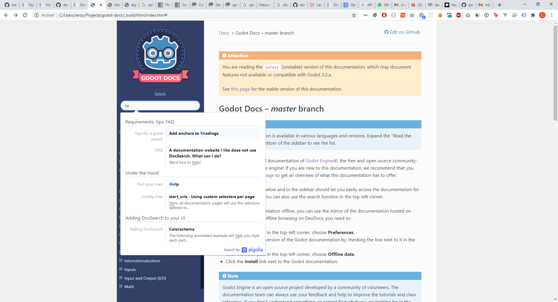 Algolia search implementation · Issue #4461 · godotengine/godot-docs · GitHub