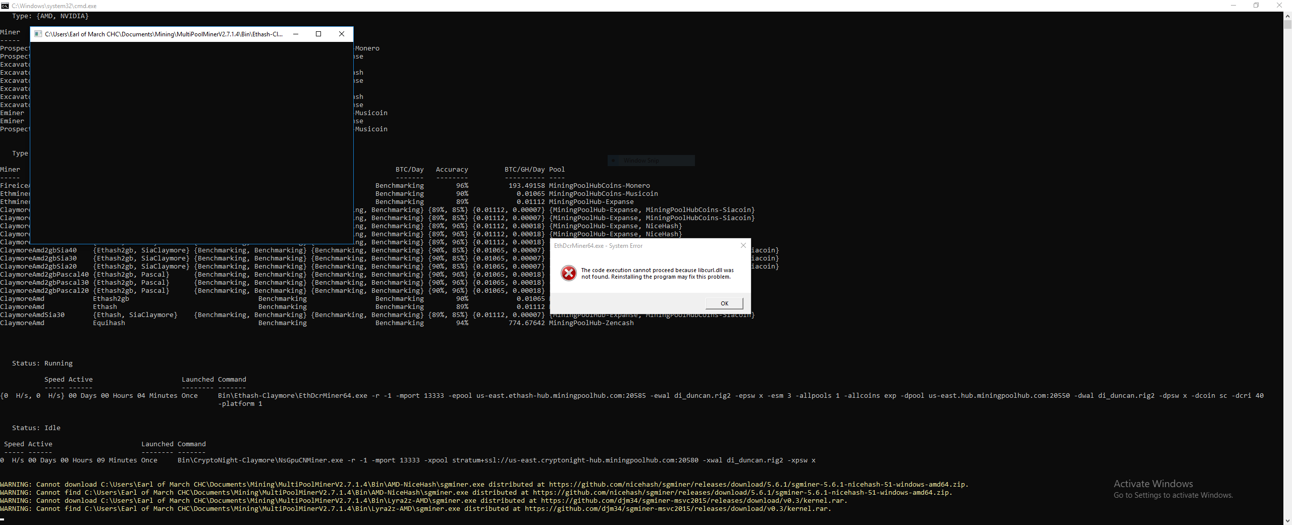 MultiPoolMiner Setup+Benchmark Troubles · Issue #997 · MultiPoolMiner/MultiPoolMiner · GitHub