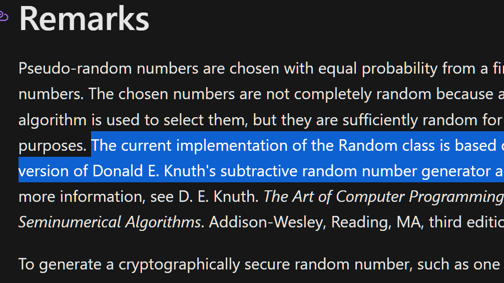 Update System.Random documents to reflect changes in .NET 6 · Issue ...